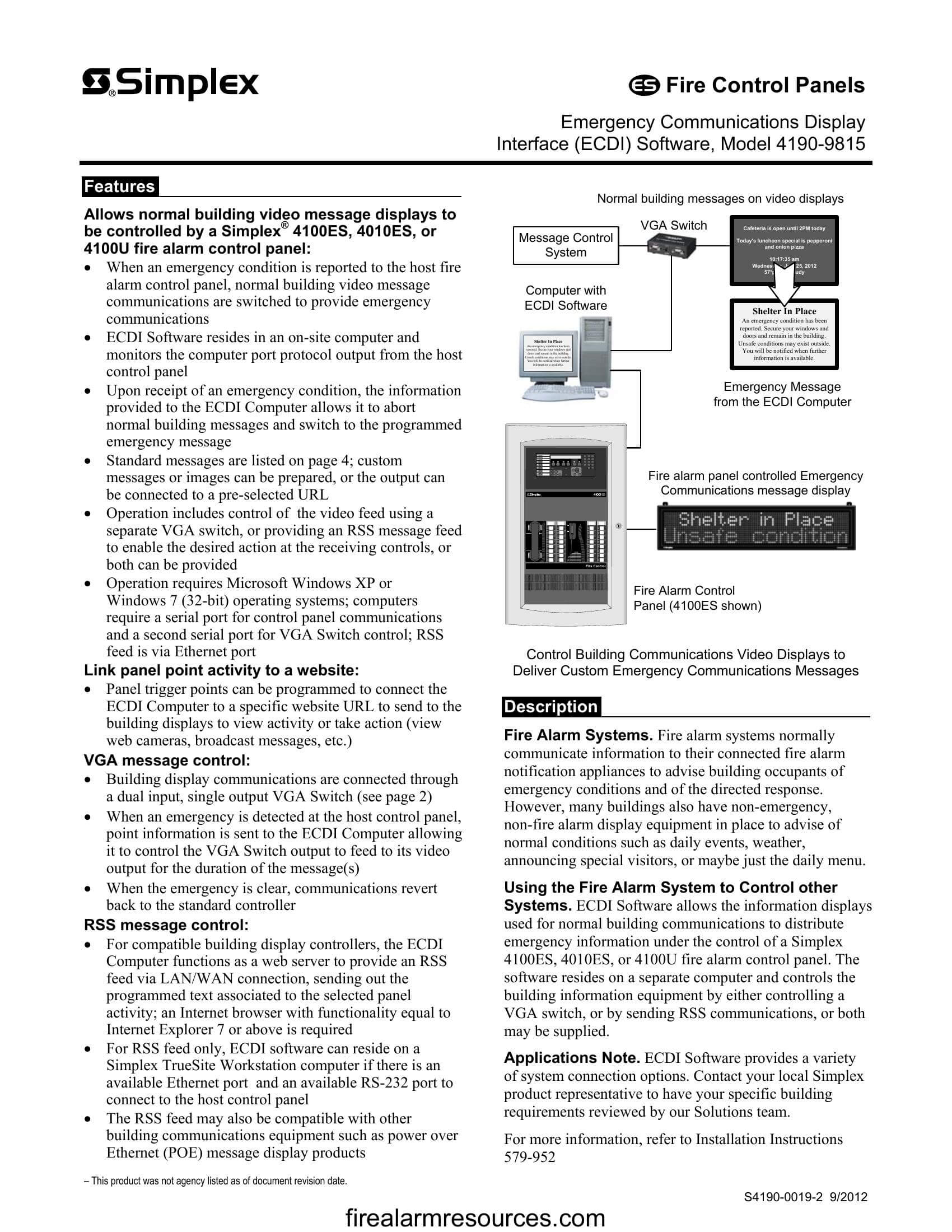 Simplex Emergency Communications Display Interface (ECDI)... | Download ...