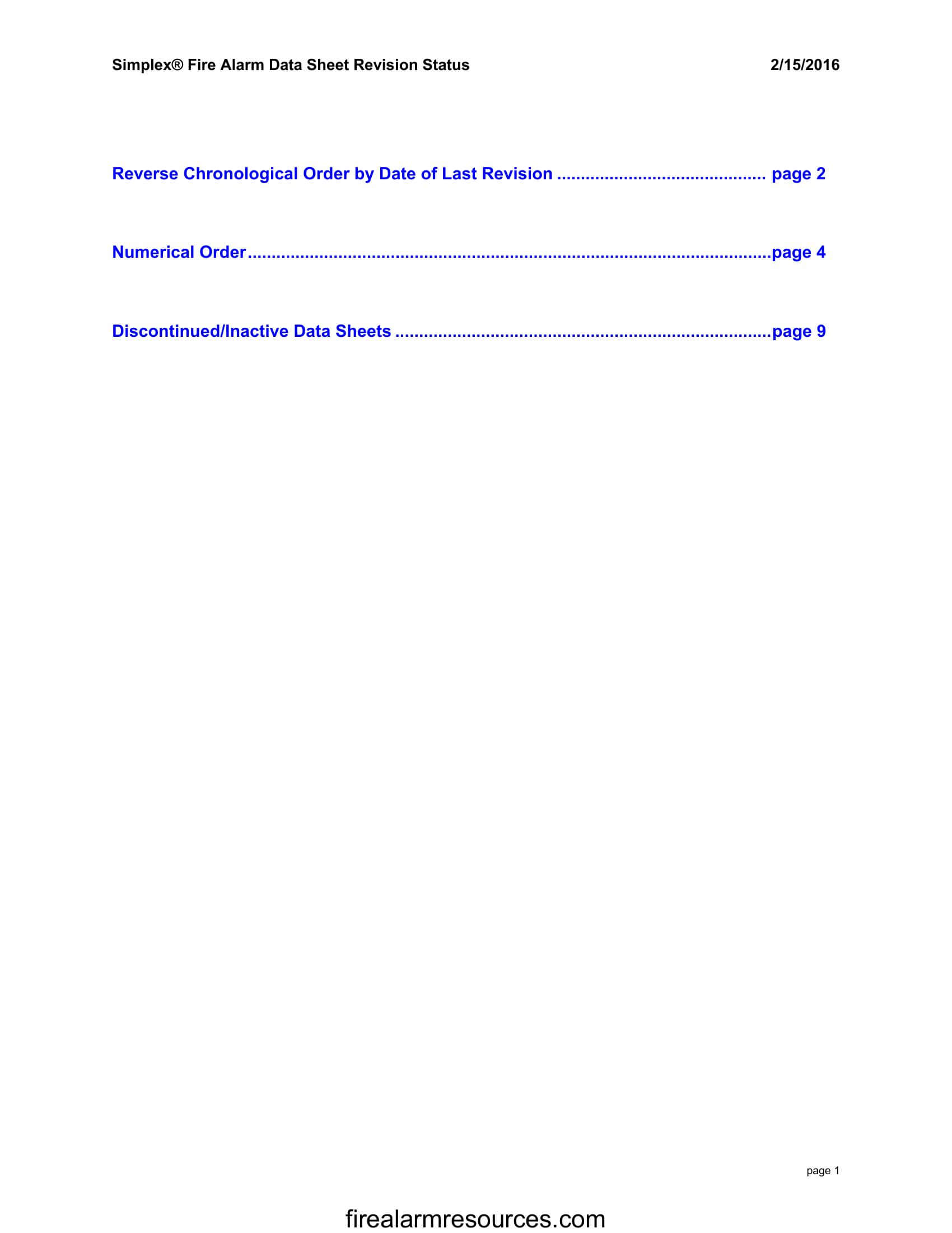 Simplex ETRM-US, US Simplex Fire Alarm Data Sheet Binder ... | Download ...