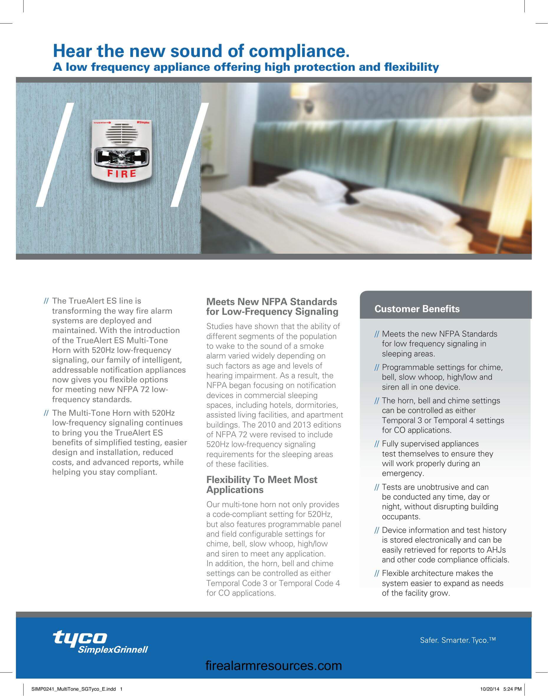 Simplex Truealert ES Multi-Tone Appliance Sell Sheet | Download fire ...