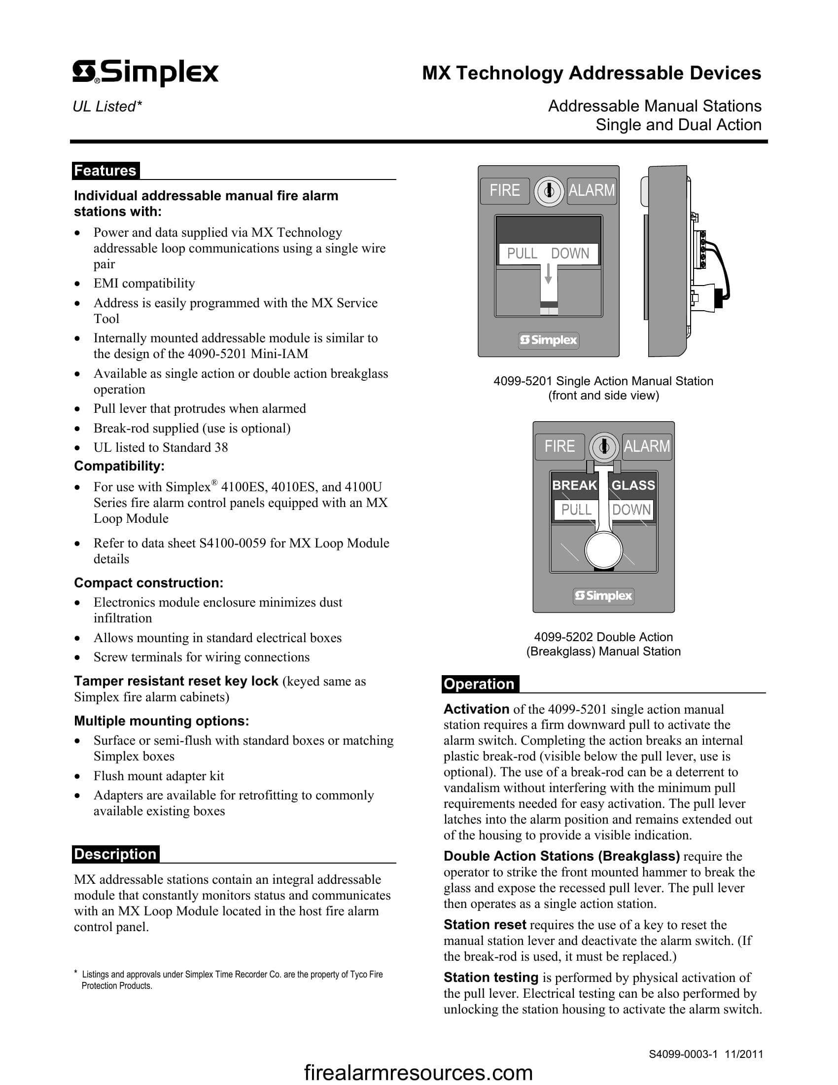 Simplex MX Technology Addressable Devices; Addressable Du... | Download ...