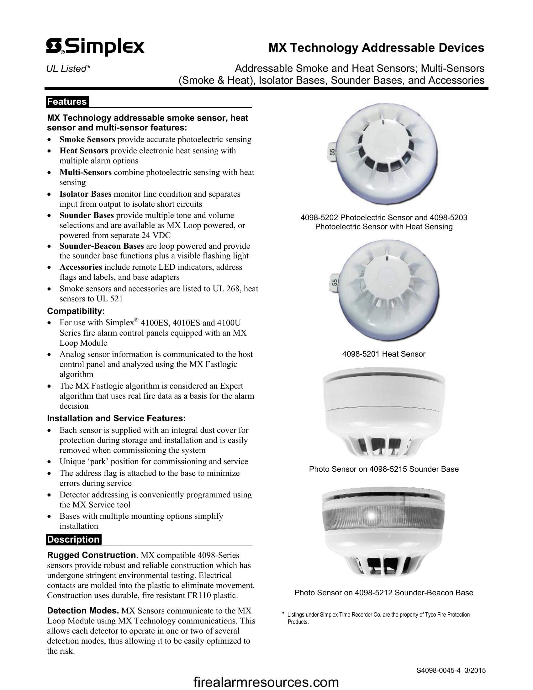 Simplex MX Technology Addressable Devices; Addressable Du... | Download ...