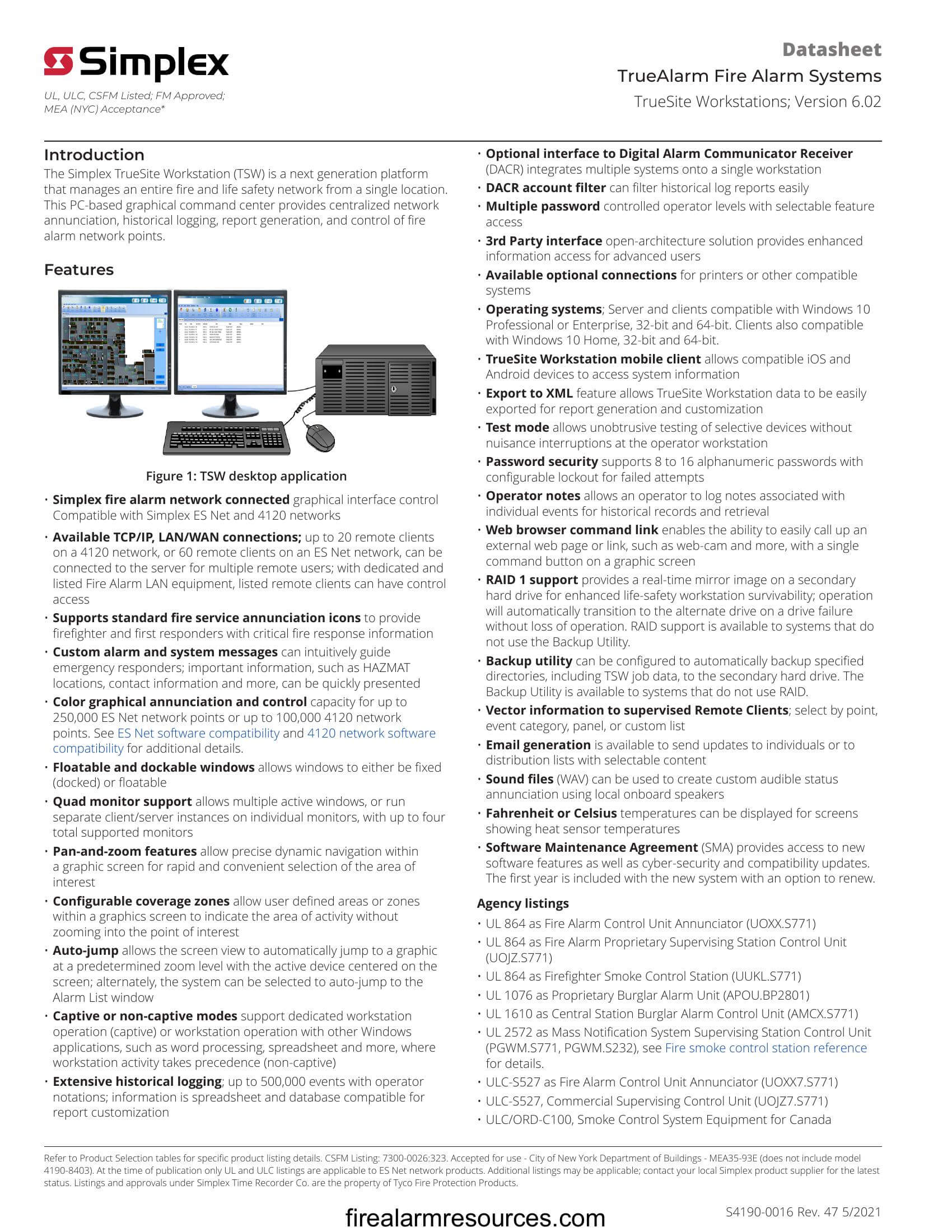 Simplex TrueAlarm Fire Alarm Systems TrueSite Workstation... | Download ...
