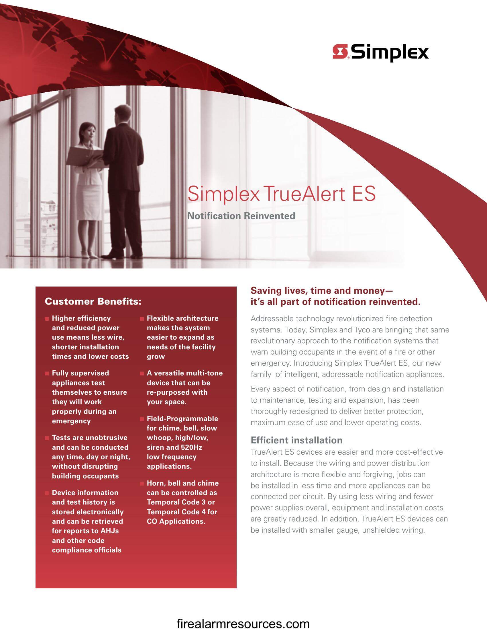 Simplex Truealert ES Multi-Tone Appliance Sell Sheet | Download fire ...