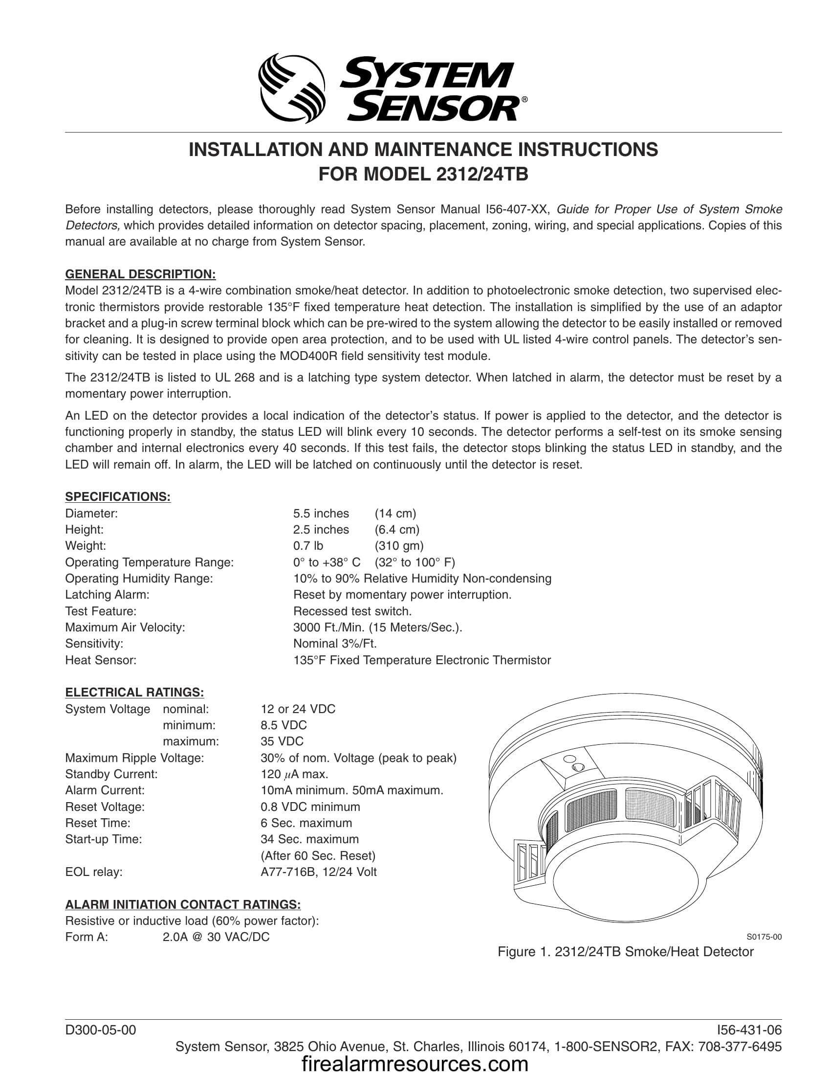 System Sensor 2112_24AITR Manual | Download fire alarm documents